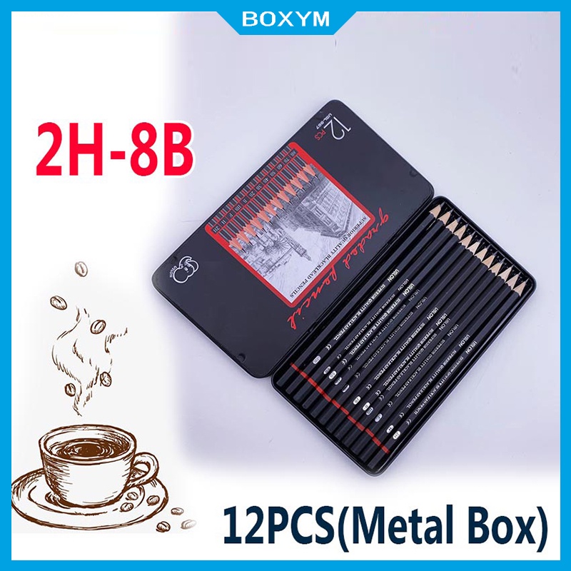 Jual 12 pcs Pensil gambar sketsa set lengkap 2H H F B HB 2B 3B 4B 5B 6B 7B 8B Charcoal Pensil ...