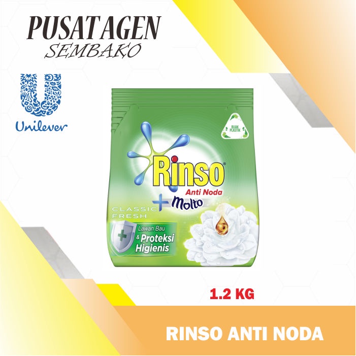 Jual RINSO BUBUK ANTI NODA CLASSIC 1.2 KG DETERGEN 1.2KG DETERJEN ...
