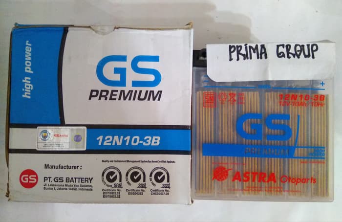 Jual AKI ACCU MOTOR GS ASTRA 12N10-3B PREMIUM VESPA | Shopee Indonesia