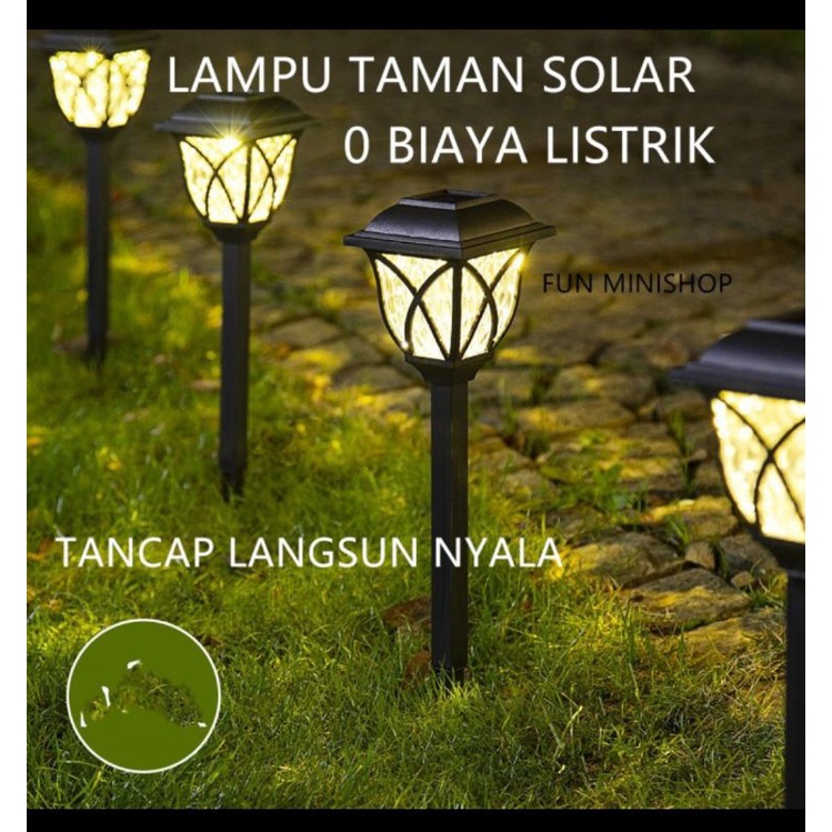 Jual lampu taman garden lamp led outdoor panel surya solar sel matahari ...