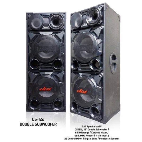 Jual Speaker DAT DS 122 Speaker Aktif Dat 12 inch double woofer speaker ...
