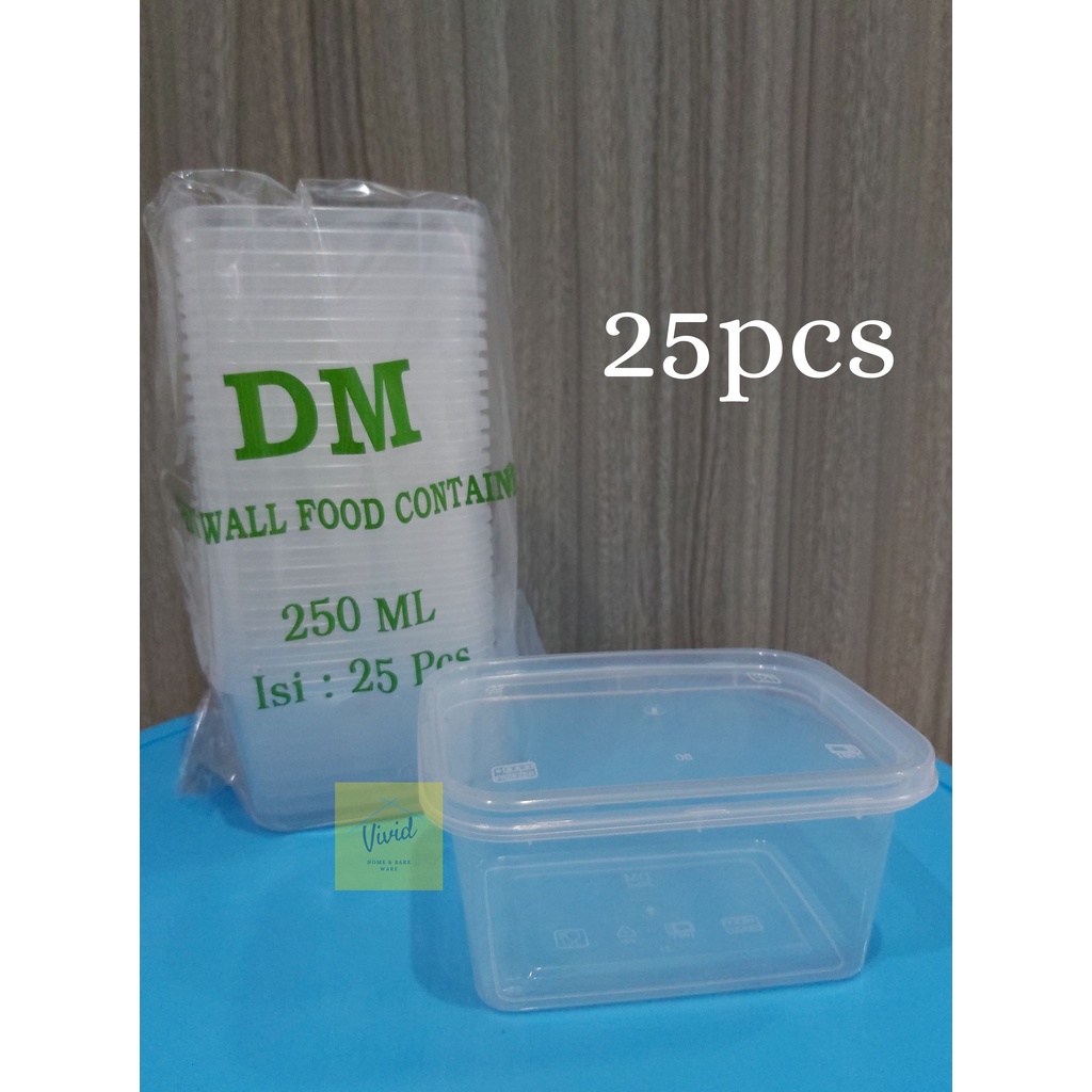 Jual Thinwall 250ml Kotak Persegi Panjang Rec Dm 250 Ml Kotak Makan
