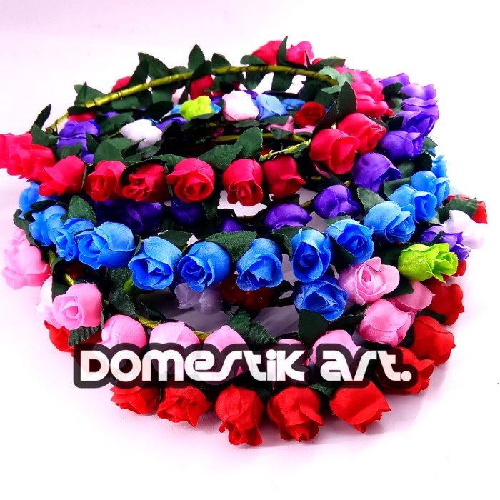 Jual anak-mahkota- mahkota bunga pink soft / flower crown / mahkota ...
