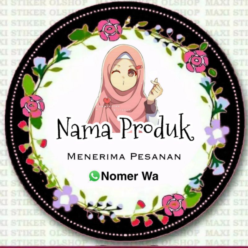 Jual STIKER PRODUK KEMASAN MAKANAN, CEMILAN, SNACK MOTIF HIJAB FRAME ...