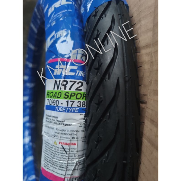 Jual BAN DEPAN MOTOR BEBEK MERK IRC 70/90-17 NR72 BINTANG TUBETYPE ...