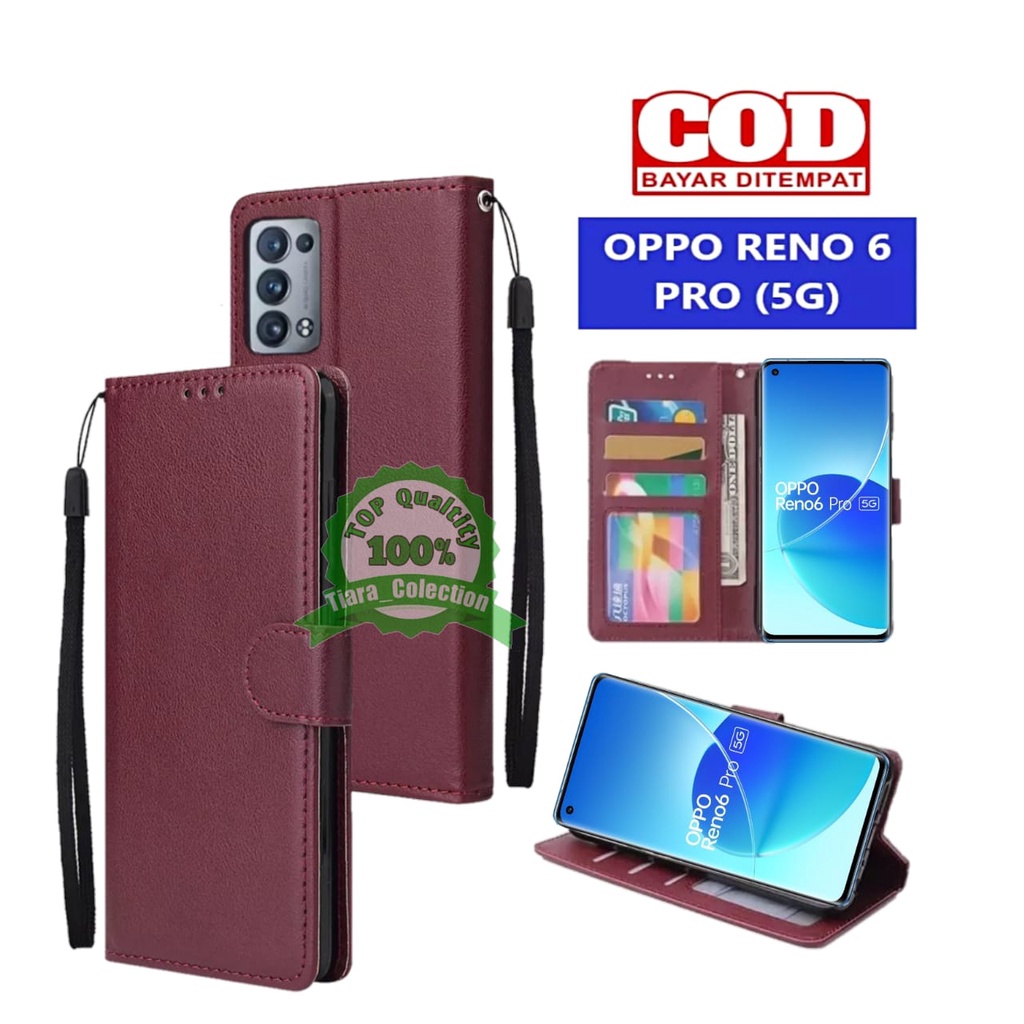Jual Flip Case OPPO RENO 6 Pro 5G Leather Flip Case Wallet RENO 6 Pro ...