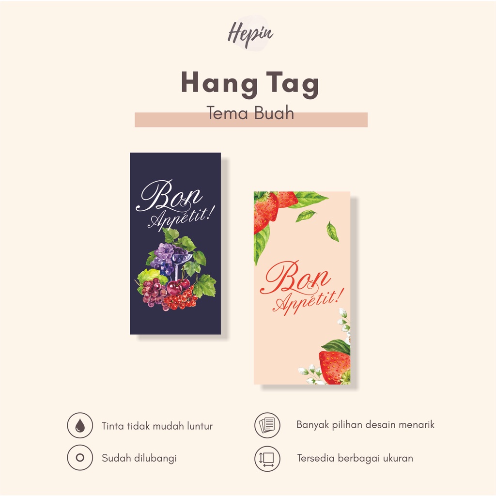 Jual hang tag tema BUAH/label tag produk murah/edisi buah | Shopee ...