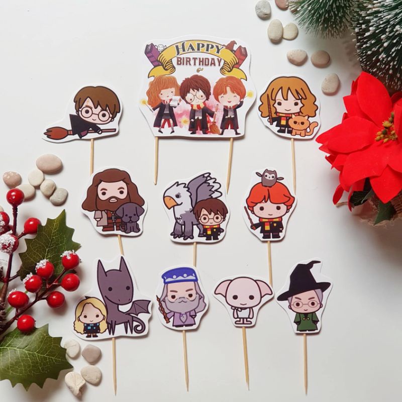 Jual Harry Potter Chibi Birthday Cake Topper 1 set | Shopee Indonesia