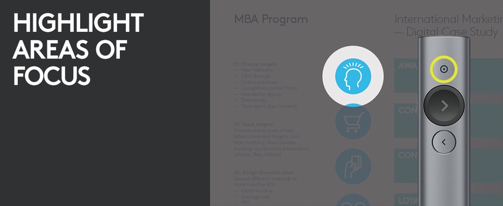 Jual Logitech Spotlight Pointer Presenter Advanced Wireless / Bluetooth - Slate | Shopee Indonesia