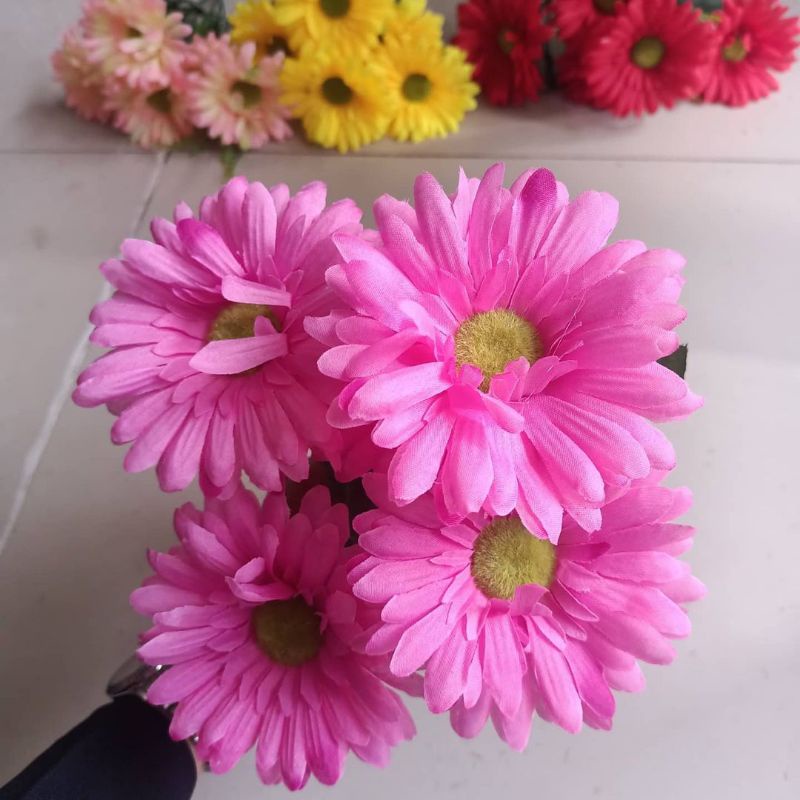 Jual Bunga Garbera X5 Artificial Hias / 1 Lusin R18050 | Shopee Indonesia