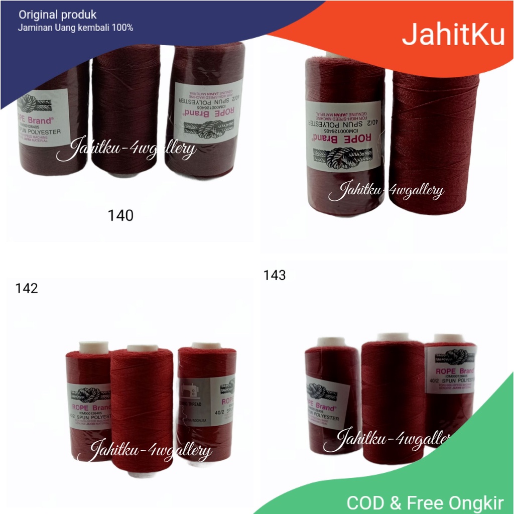 Jual Benang Jahit Polyester 500yard - Benang Jahit Rope Brand - Benang ...