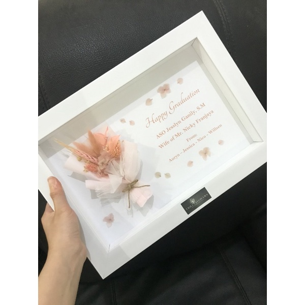 Jual Bingkai Bunga Kering / Dried Flower Frame 3D / Hadiah Wisuda Ulang ...