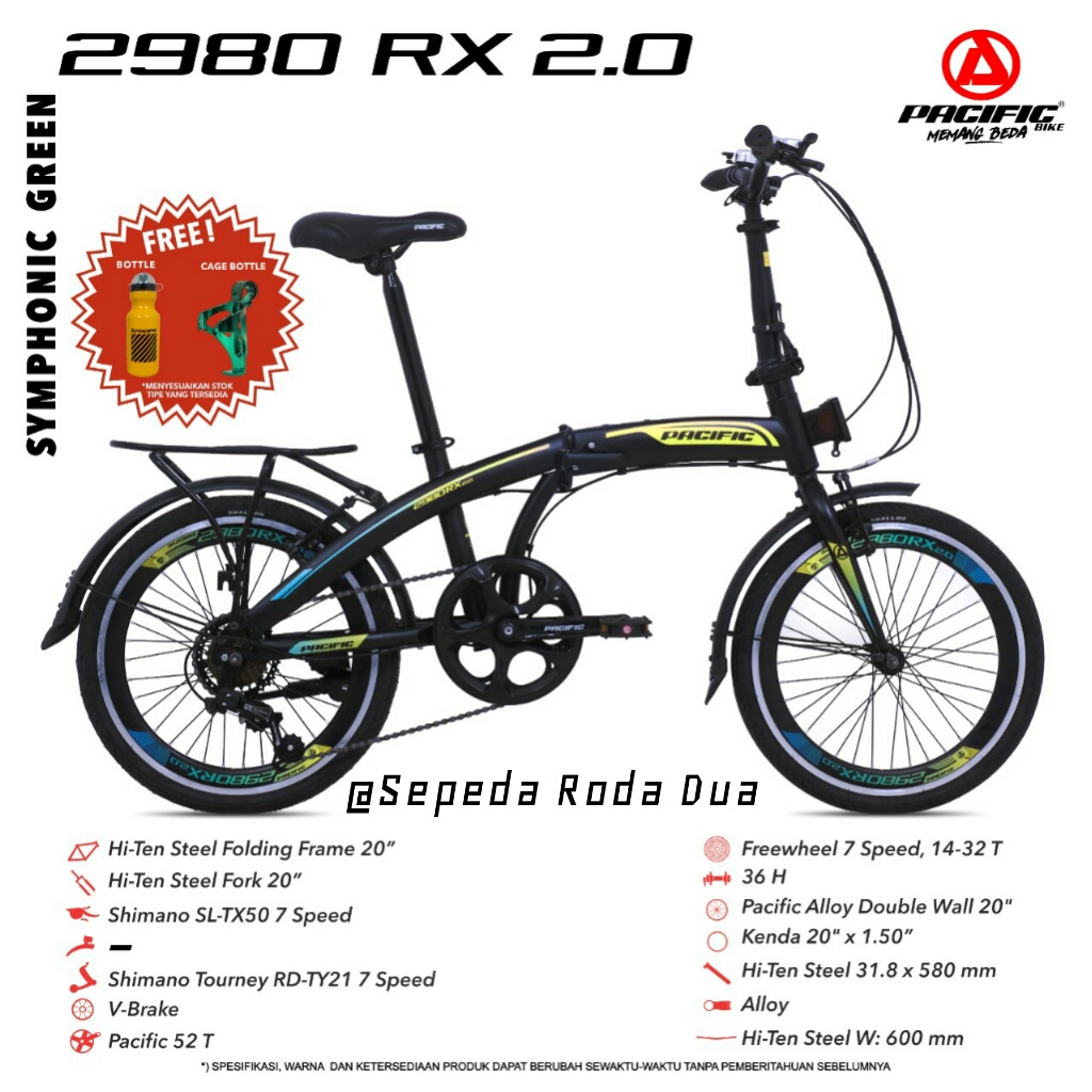 Jual Sepeda Lipat 20" 2980 RX 2.0 FB ST (1X7 VB) | Shopee Indonesia