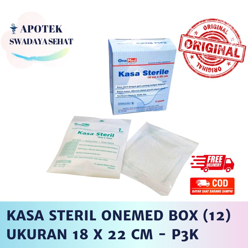 Jual KASA STERIL ONEMED BOX Isi 12 - Ukuran18 X 22 CM Kain Kassa P3K ...