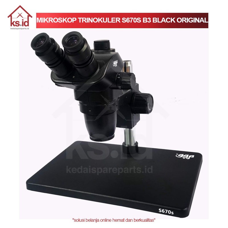 Jual Mikroskop Trinokuler S670s B3 Black Original Plus Lampu High ...