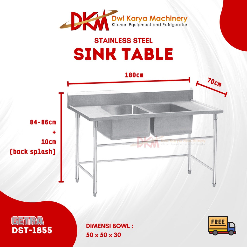 Jual Sink Table Getra Meja Wastafel Type DST-1855 / DST 1855 Double ...