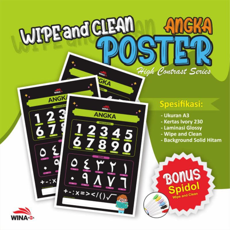 Jual POSTER ANGKA Wipe n Clean | Shopee Indonesia