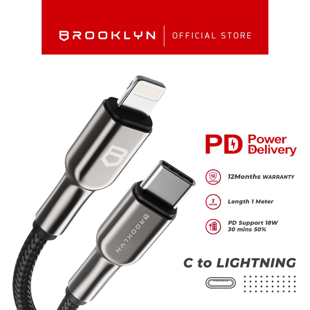Jual Brooklyn Apple PD Cable C to Lightning Power Delivery Fast ...