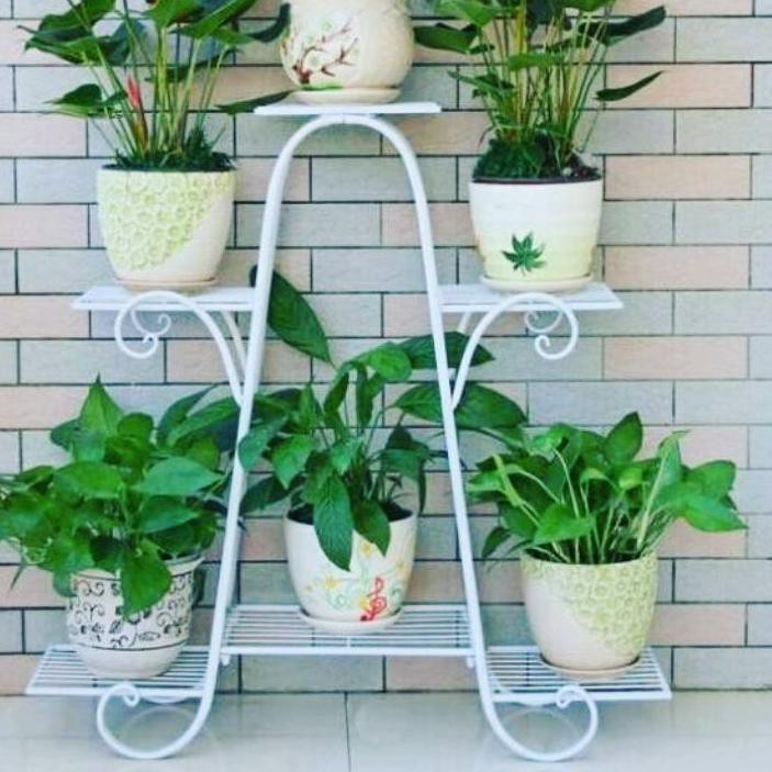 Jual PREMIUM** Rak bunga besi kurva / Rak bunga model curva 6 tempat ...