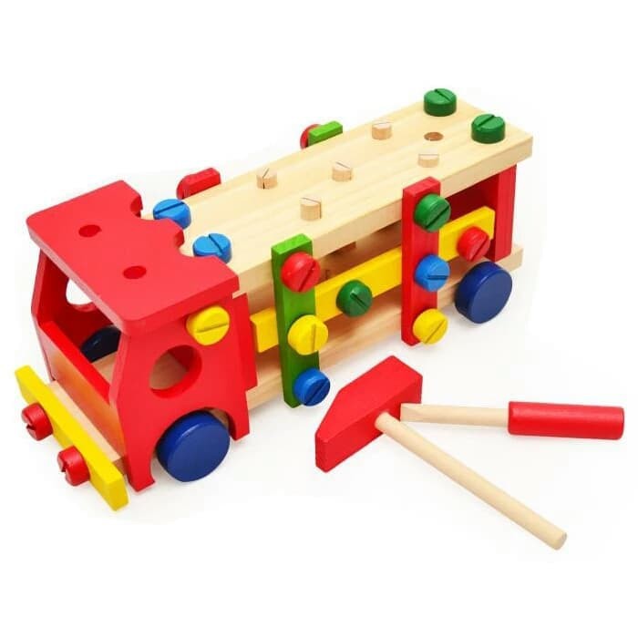 Jual LDD311 Mainan Kayu Truk Bongkar pasang wooden toys edutoys ...