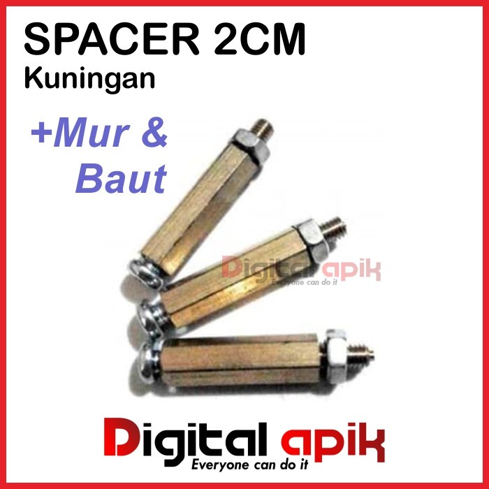 Jual Spacer Spaser Spicer Dudukan PCB Gold Emas Besi 2cm 2 cm Kuningan | Shopee Indonesia