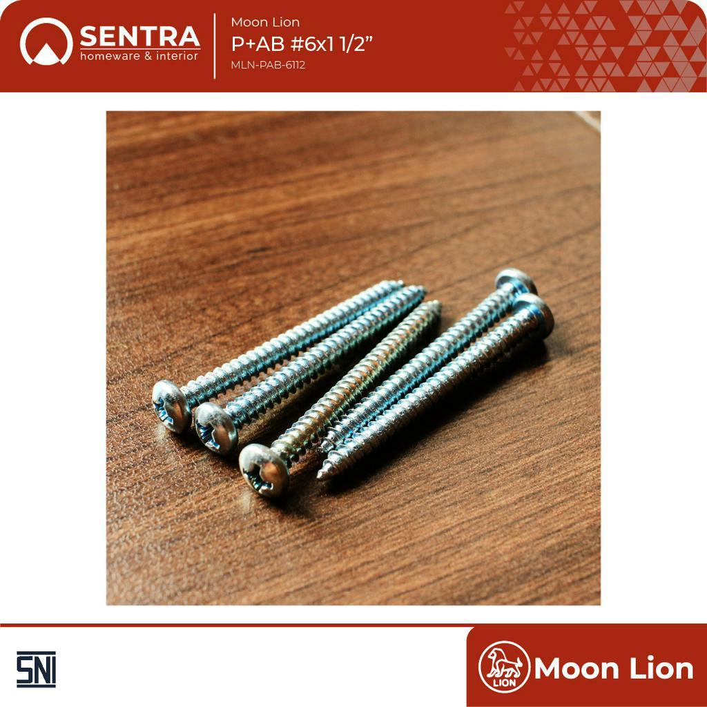 Jual Baut P+AB #6 1 1/2" Self-Tapping Screw Moon Lion Value Pack ...