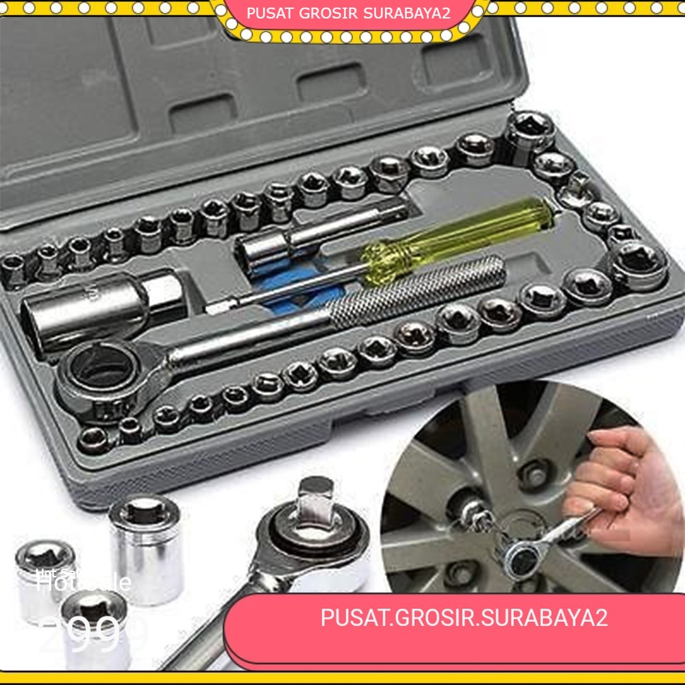 Jual Kunci Sok Set 40 Pcs Kombinasi/Kunci Socket Wrench/Kunci Pas Murah ...