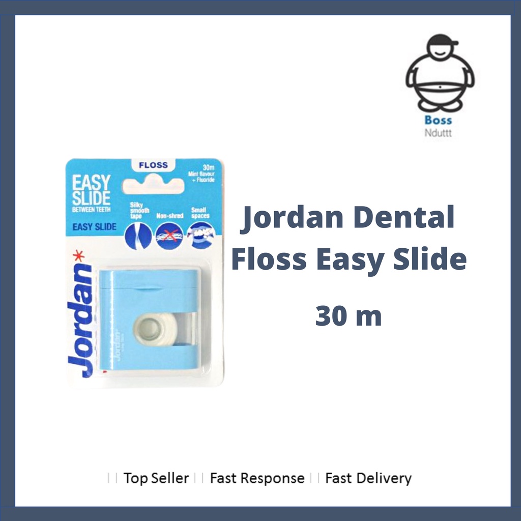 Jual Jordan Dental Floss Easy Slide 30m Mint Flavour + Fluoride ...