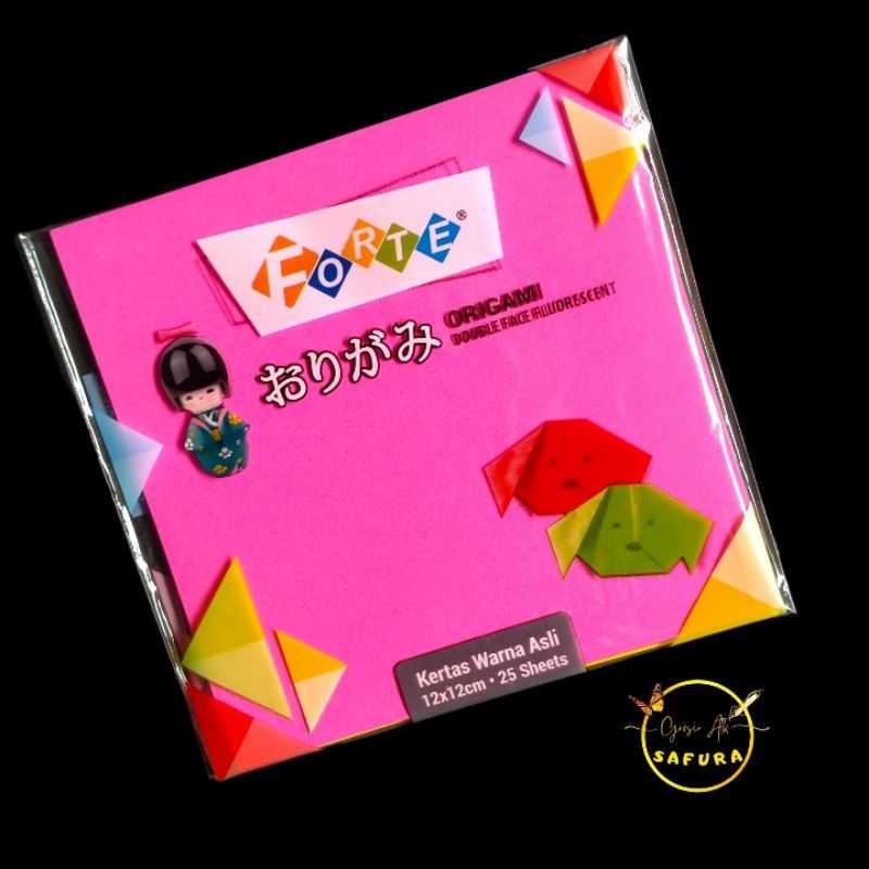 Jual kertas lipat origami 2 sisi forte ukuran 12 .14.dan 16 | Shopee ...