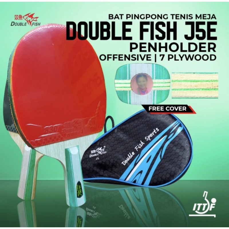 Jual Bet Pingpong Tenis Meja DOUBLE FISH J5E Penholder Original | Shopee Indonesia