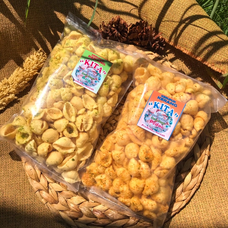 Jual (KEMASAN BESAR) KERUPUK KERANG DAUN PURUT KITA | CEMILAN KERUPUK ...