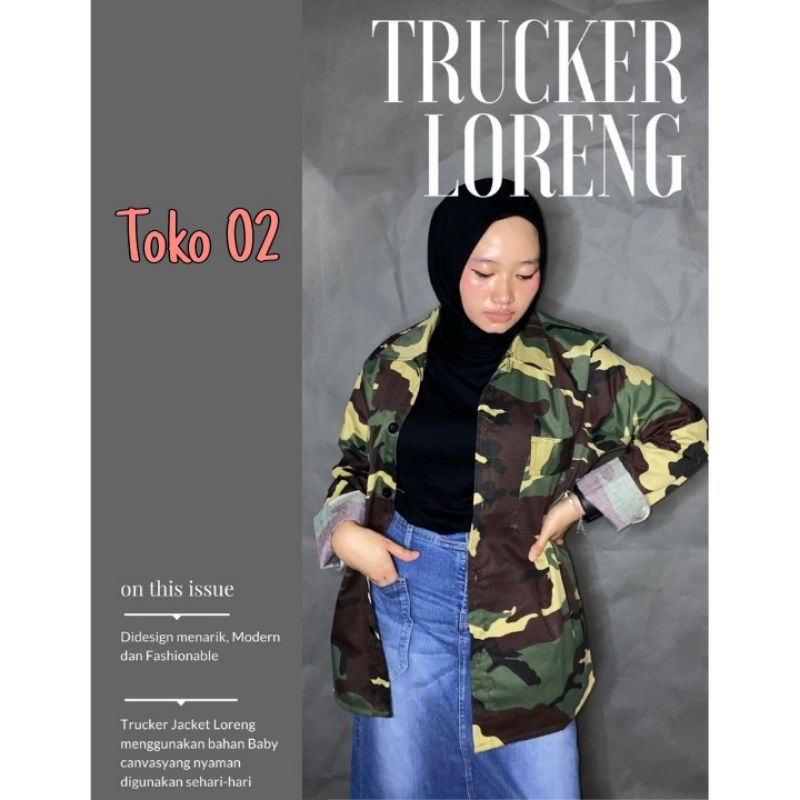 Jual JACKET ARMY LORENG OVERSIZE - JAKET TRUCKER WANITA LORENG | Shopee ...