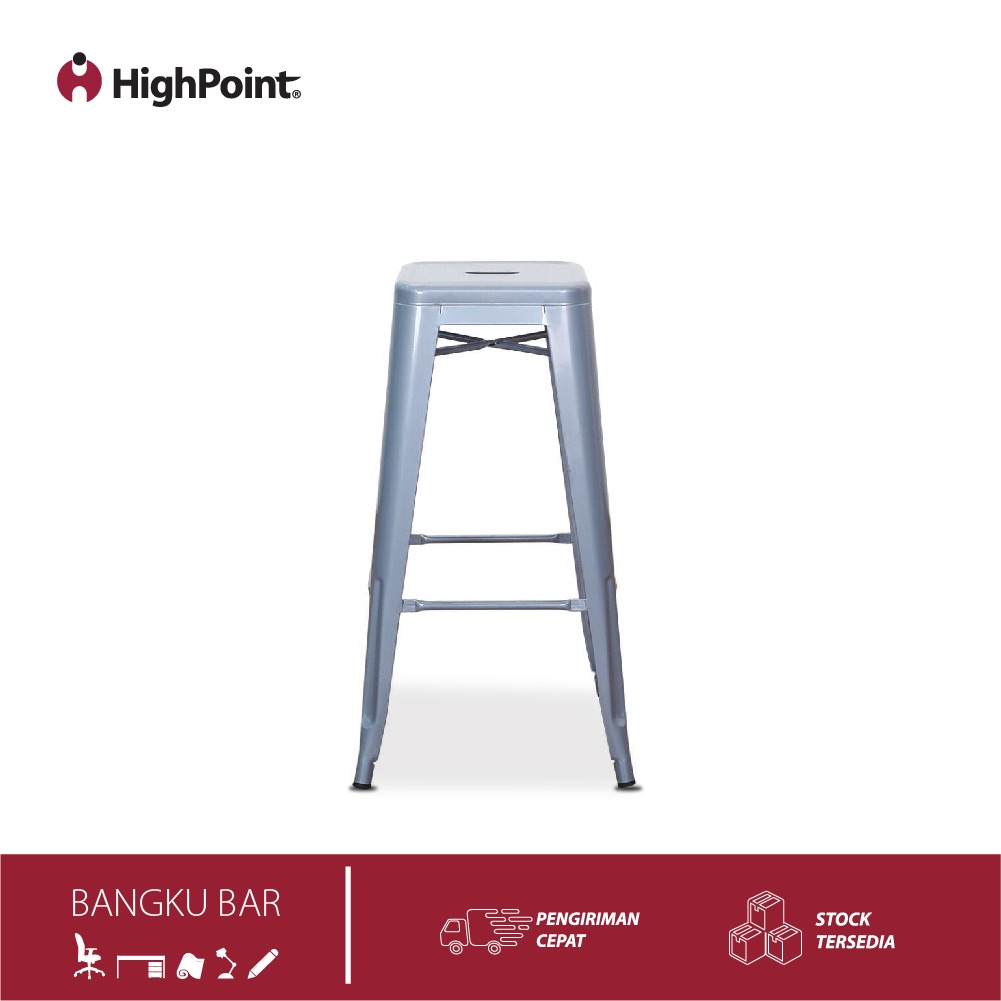 Jual HighPoint Bar Stool / Kursi Bar Xavier (Silver Grey) | Shopee ...