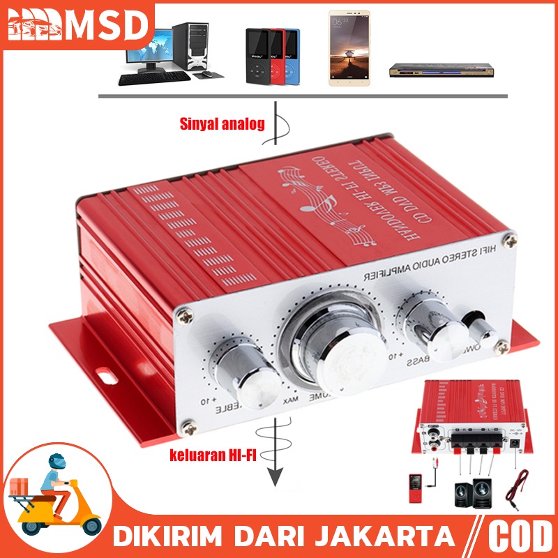 Jual Ampli Mini HiFi Stereo Power Amplifier 12V 20W 2 Channel Power ...