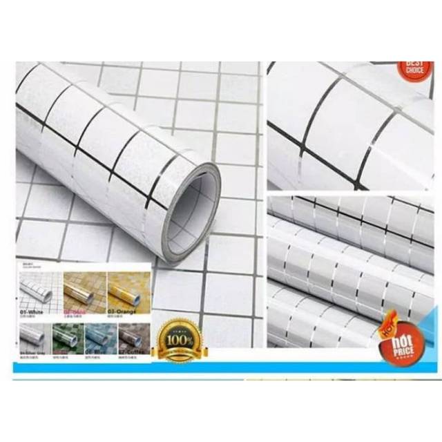 Jual Wallpaper Sticker Dapur Dan Kamar Mandi Putih Kotak | Shopee Indonesia