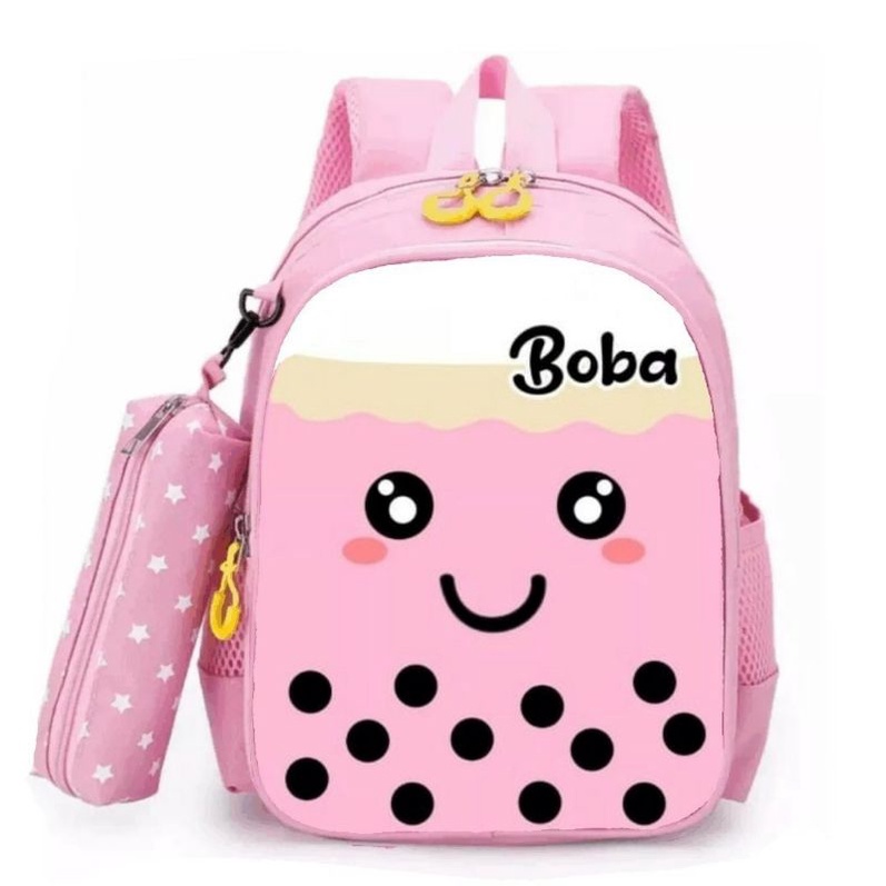 Jual ransel sekolah anak karakter boba lucu/ tas anak boneka sekolah perempuan paud tk sd/ tas ...