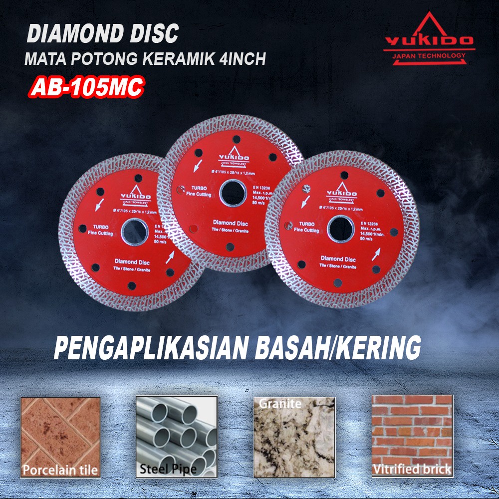 Jual NEW YUKIDO Mata potong keramik granit marmer 105mm/DIAMOND WHELL ... Jual NEW YUKIDO Mata potong keramik granit marmer 105mm/DIAMOND WHELL ...