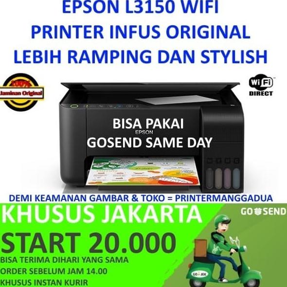 Jual Epson L3150 Wifi All In One Printer Infus Original Tinta Original ...
