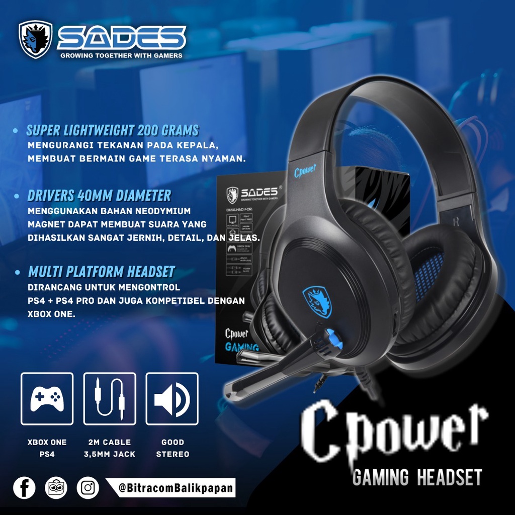 Jual Sades SA 716 C Power Headset Gaming | Shopee Indonesia