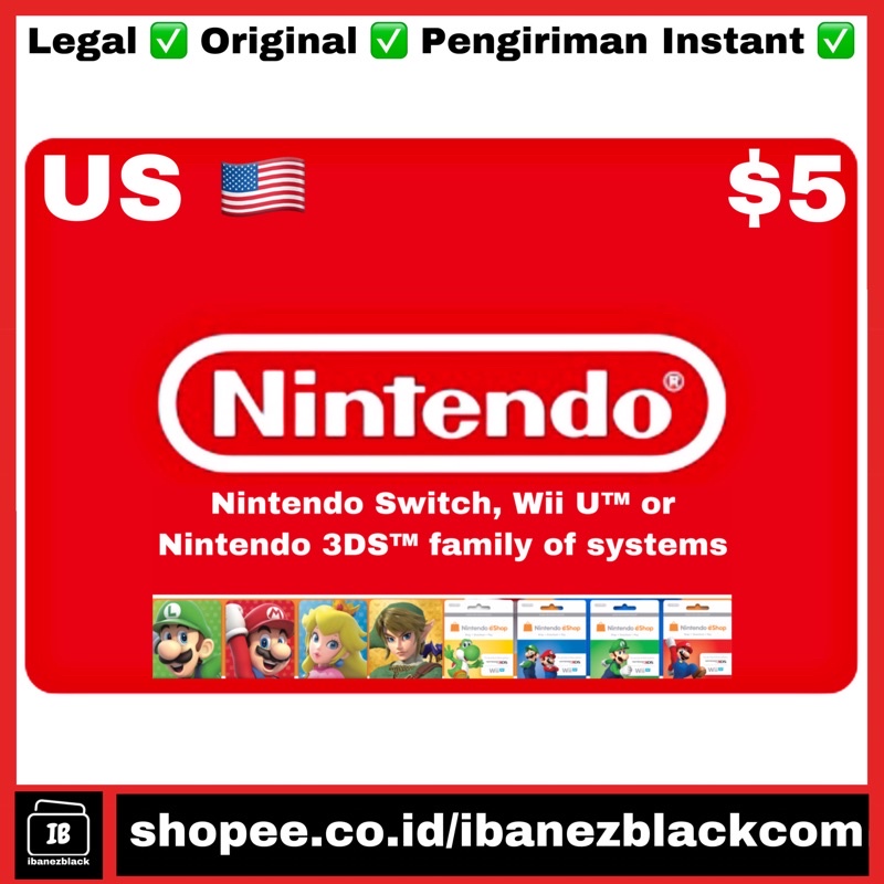 Jual Nintendo eShop Card $5 Digital Code | Shopee Indonesia