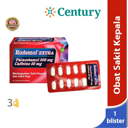 Jual Rodemol Extra 1 Blister @ 10 Kaplet / Redakan Sakit Kepala / Sakit ...