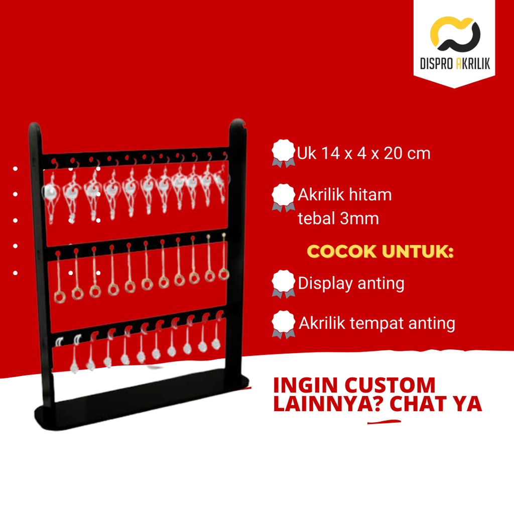 Jual Display anting / Display anting akrilik / Tempat anting A003 ...