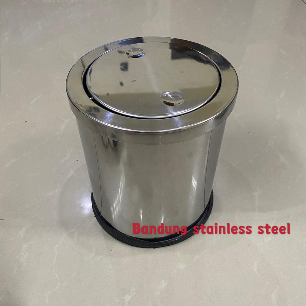 Jual Tong sampah 5lt tempat sampah stainless tutup swing kamar kantor ...