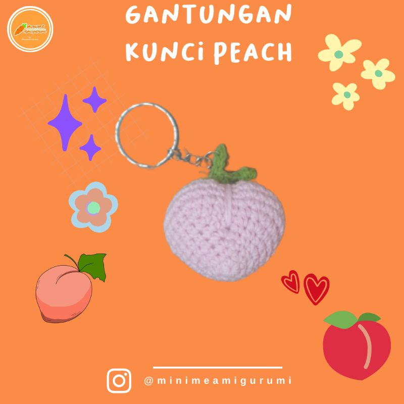 Jual Gantungan Kunci Amigurumi Buah Peach | Shopee Indonesia