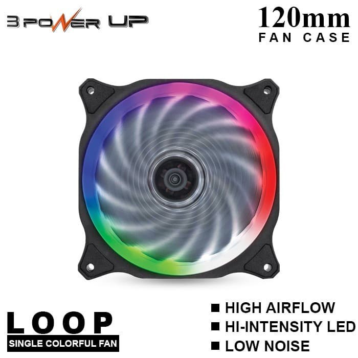 Jual FAN CASING POWER UP LOOP RGB Fan Casing 12CM Single RING LED Fan ...