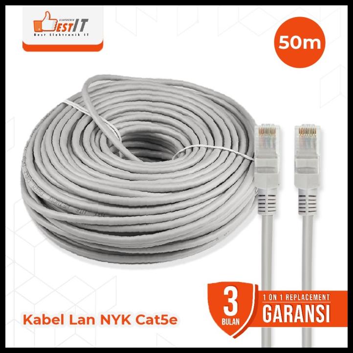 Jual Kabel Lan Cat 6 Panjang 50M Cat6E Cable Utp Siap Pakai Lan Kabel Nyk | Shopee Indonesia