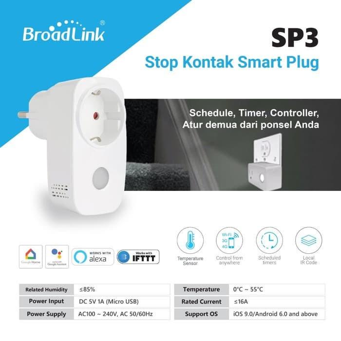 Jual Elect | Broadlink Wi-Fi Smart Plug Contros Sp3 Stop Kontak ...