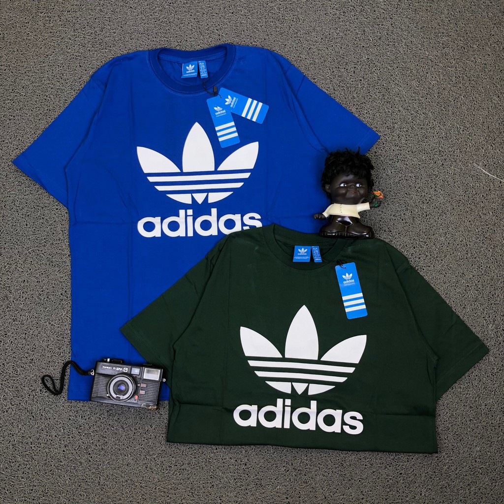 Jual T SHIRT KAOS ADIDAS TREE FOIL BIRU DAN HIJAU PREMIUM AUTHENTIC ...