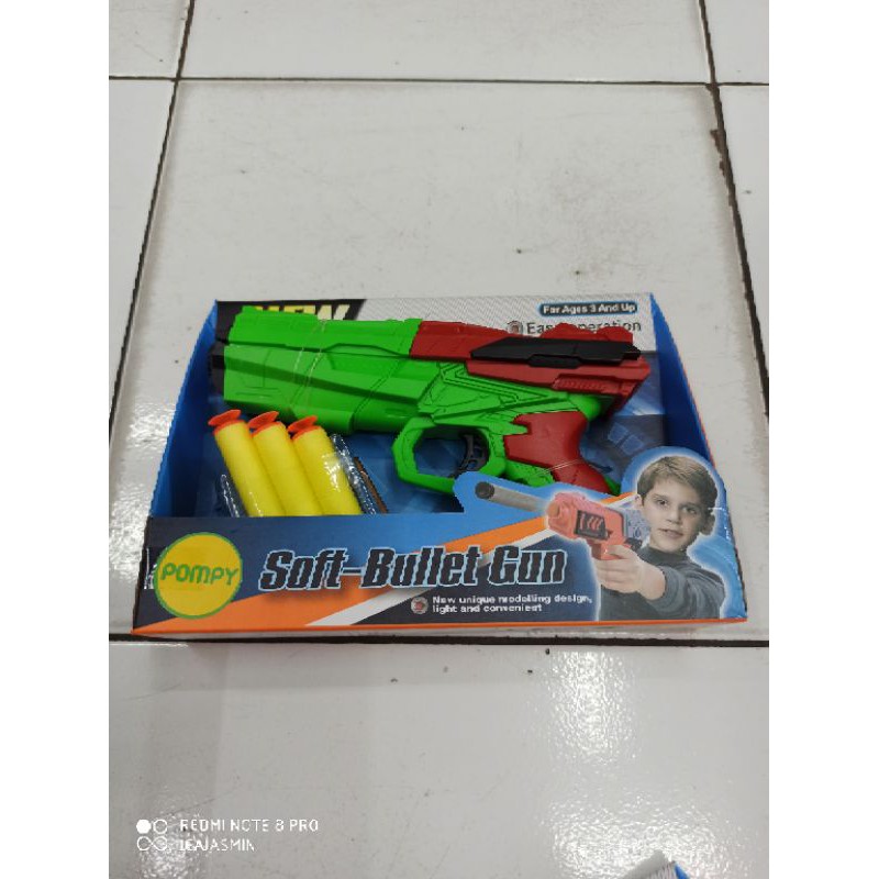 Jual MAINAN PISTOL NERF SOFT BULLET GUN | Shopee Indonesia