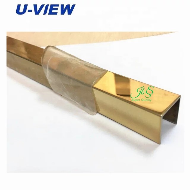 Jual KH LIST U MIRROR GOLD STAINLESS SUS 201 20X10X20X3.050mm T. 0.8mm ...